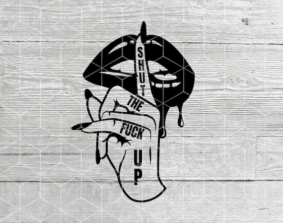 Sexy Dripping Lips Shh STFU Shut up Quiet Finger Gesture SVG - Etsy Denmark