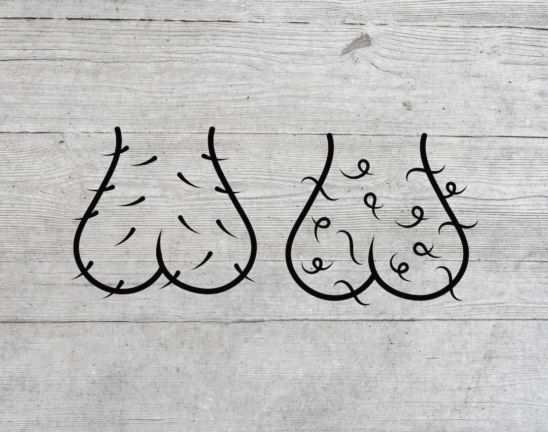 Hairy Balls Clip Art Scrotum Silhouettes Testicles Instant Download Digital Or Printable