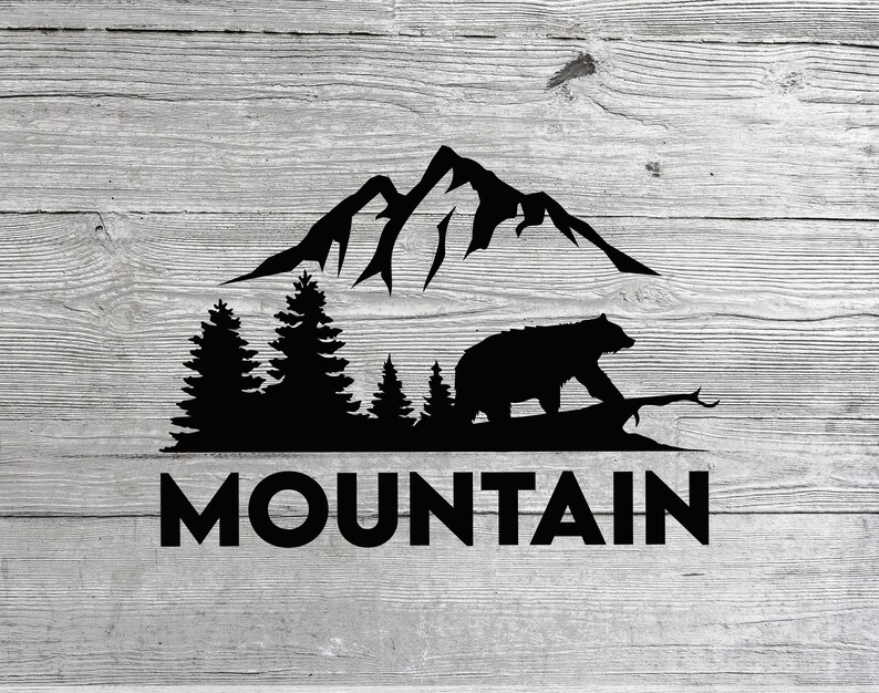 Bear SVG File, Bear and Mountains, Adventure, Cut Files for Cricut and ...