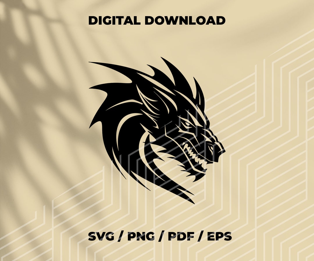 Dragon Svg File - Dragon Head - Dragon Face Stencil - Dragons Svg ...