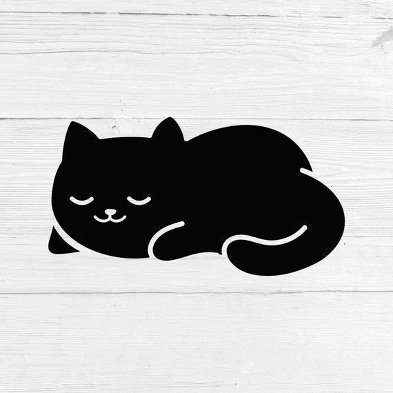 Cat Svg File for Cricut Sleepy Cat design Cute Kitten | Etsy