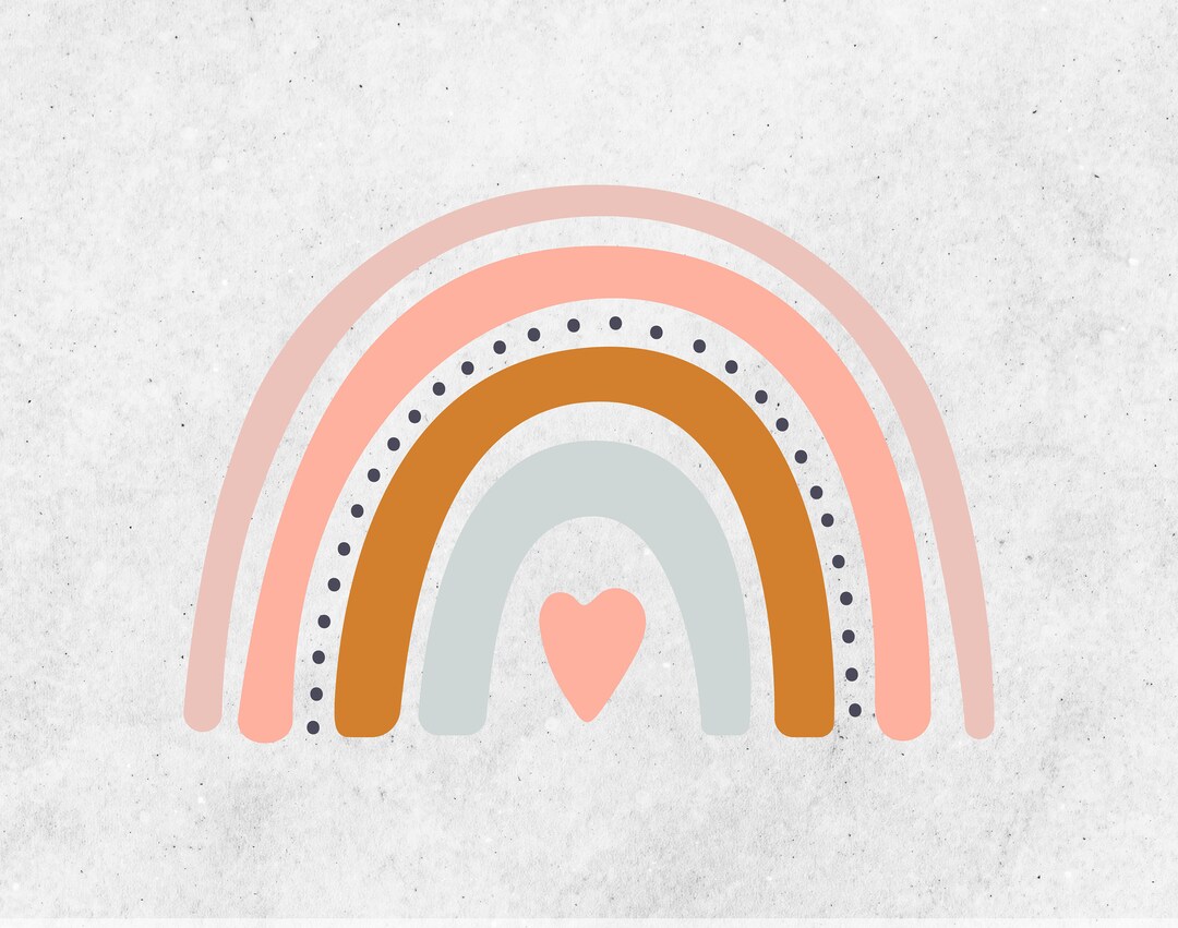 Pastel Rainbow SVG Cut File | Boho Rainbow Sticker SVG File | Rainbow ...