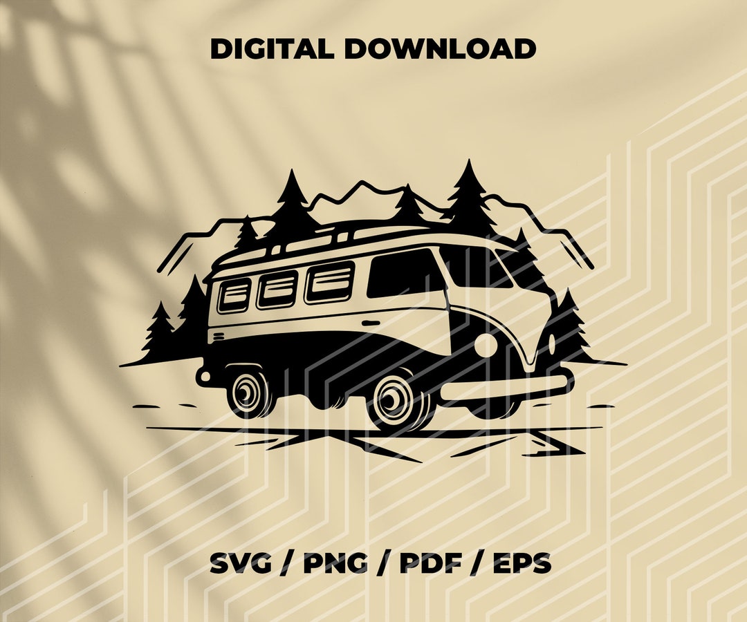 CAMPER Minivan SVG, Camper Clipart, Camping Svg, Camper Svg Cut Files ...