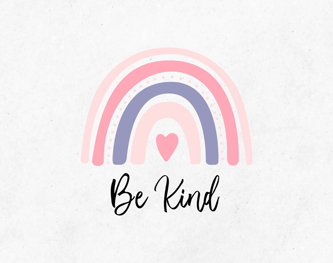 Boho Rainbow SVG Cut File | Be Kind Boho Colored Hand Drawn Rainbow ...