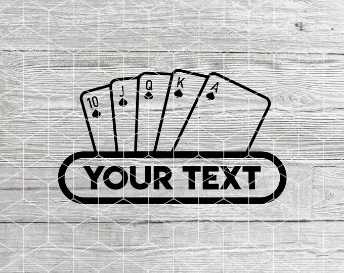Cards Svg Poker Svg Silhouette Royal Flush Cutting File Clipart Svg Dxf ...