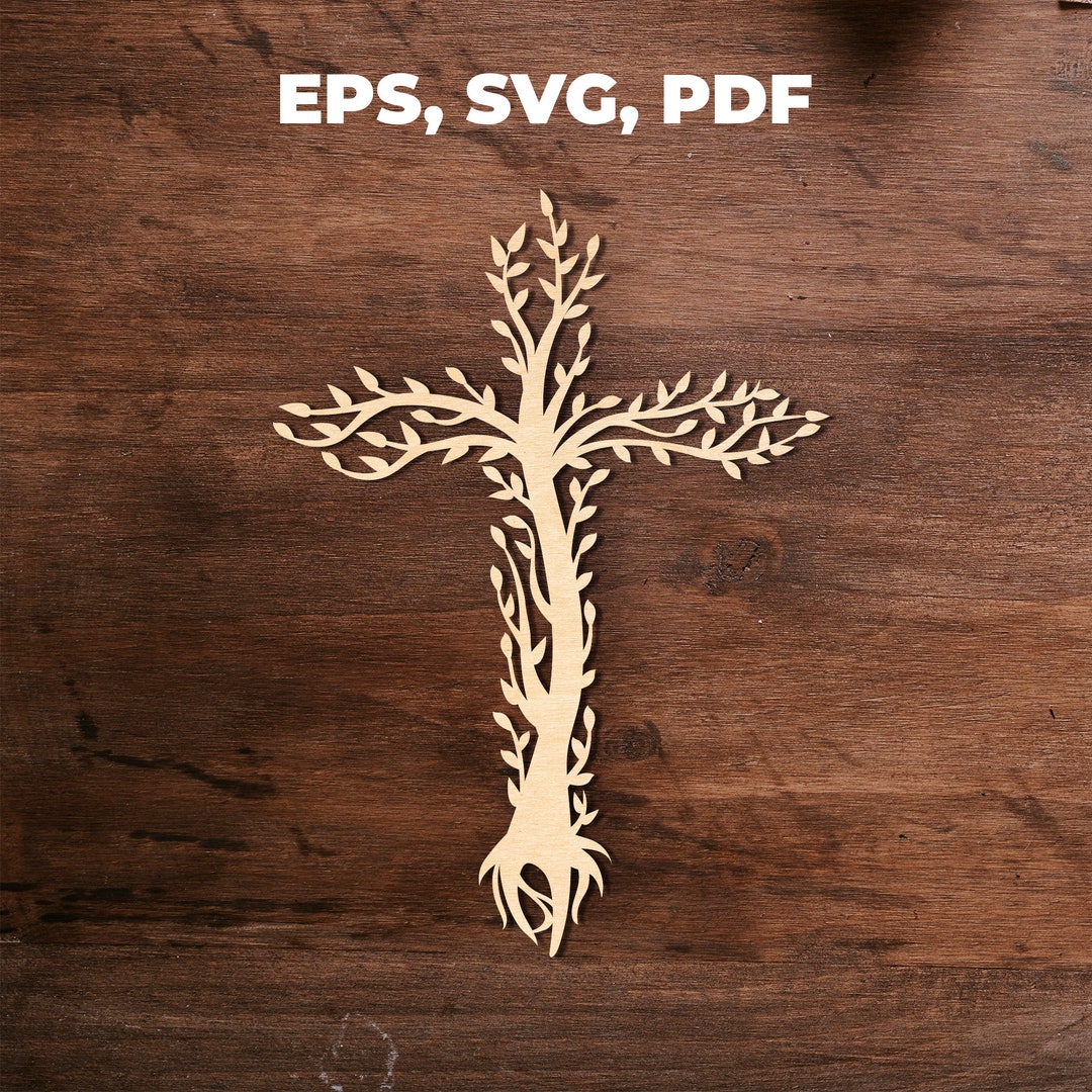 Tree of Life Crosssvg, Catholic Laser Cut Template, Religious Laser Cut ...