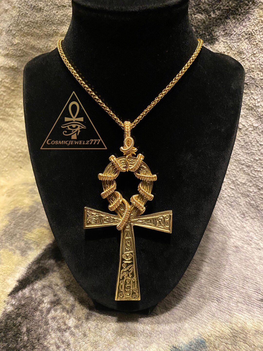 Brass Ankh Wrapped In: Gold Plated Copper Pendant Necklace - Etsy
