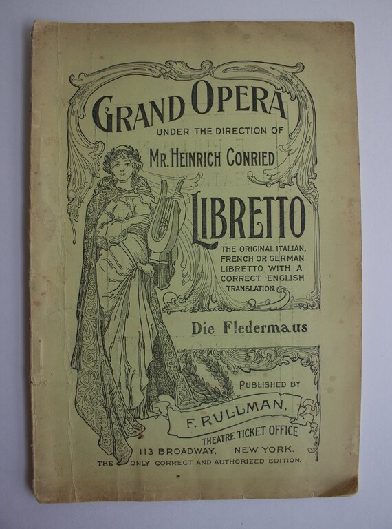 Vintage Grand Opera Libretto | Etsy