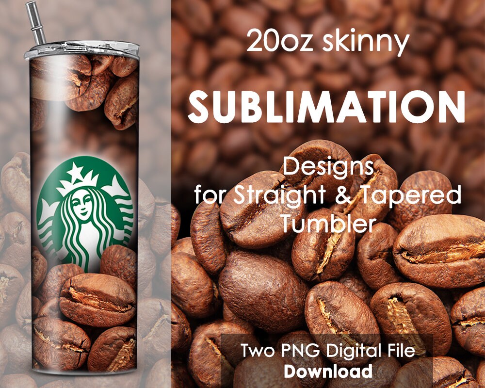 20oz Skinny Tumbler. Coffee Bean Sublimation. Designs for Straight ...