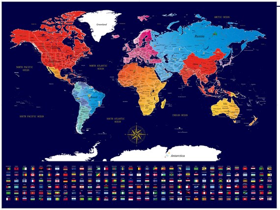 Beautiful World Map Poster