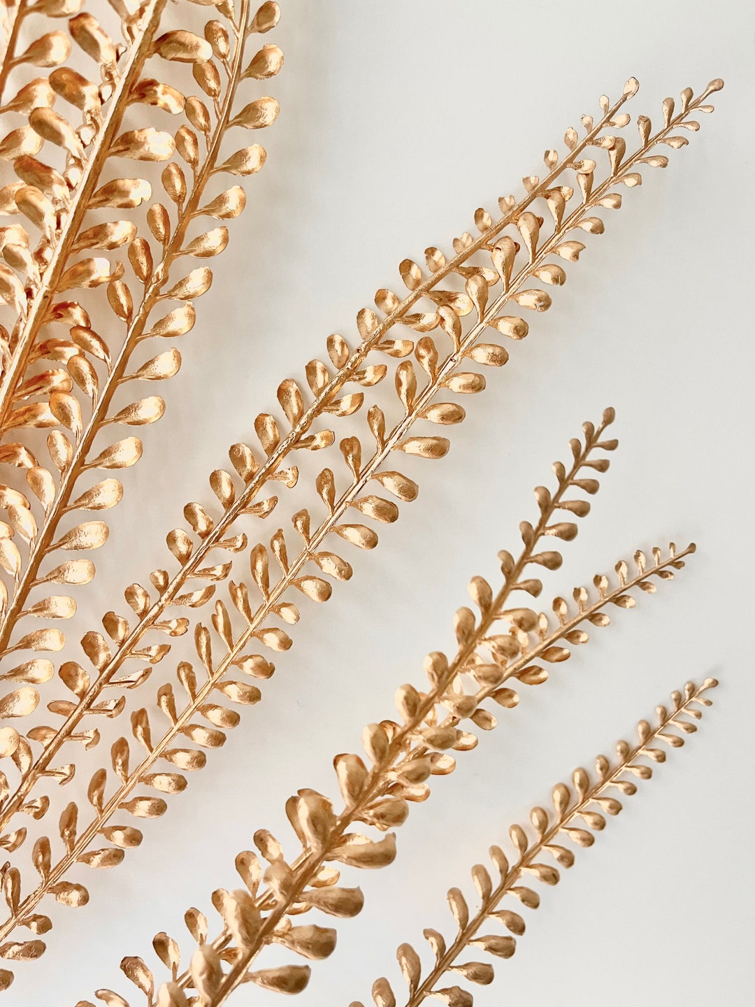 Artificial Faux Gold Twig Sprig Leaf / Small Leaves | Dried Flower ...