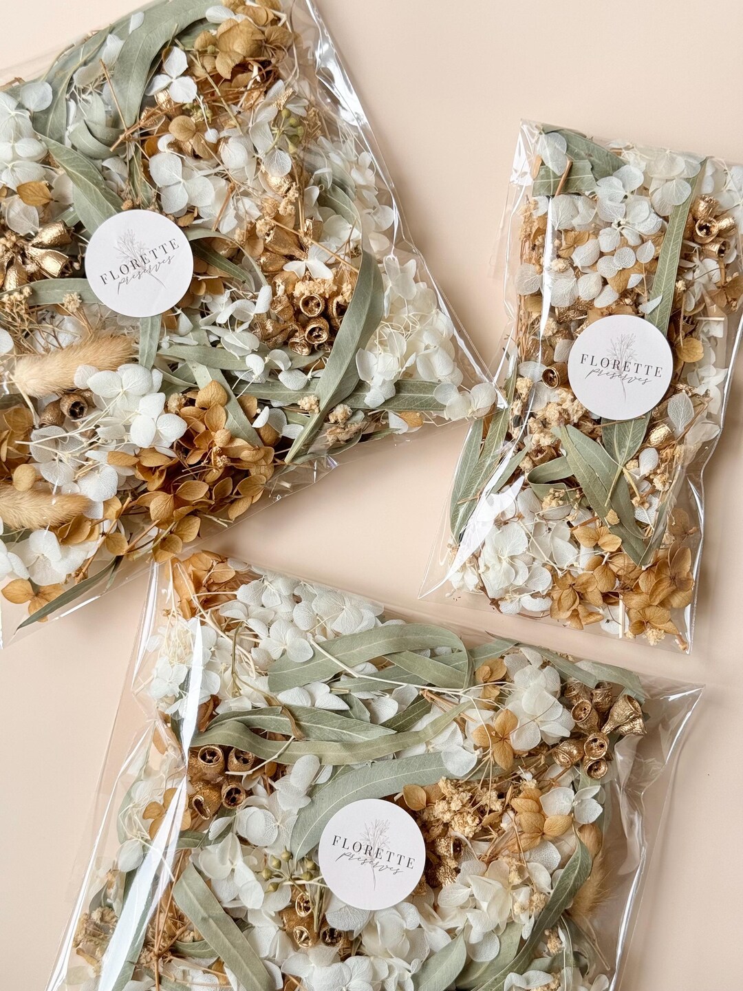 Bag of GOLDEN BUSH GUM Confetti Dried Preserved Flowers Floral | Diy ...