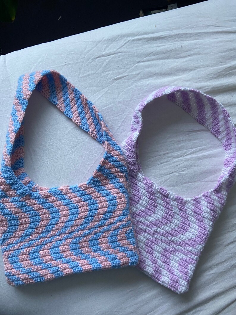 Wavy Psychedelic Tote Bag Crochet Pattern - Etsy