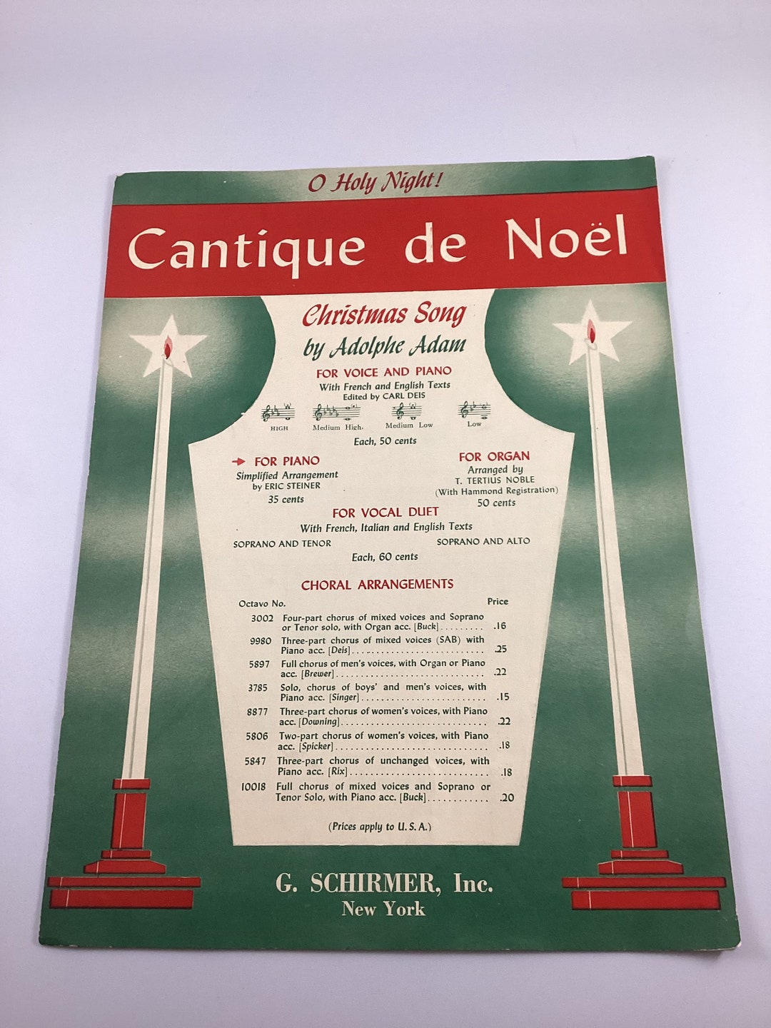 Vintage O’holy Night Christmas Song Sheet Music - Etsy
