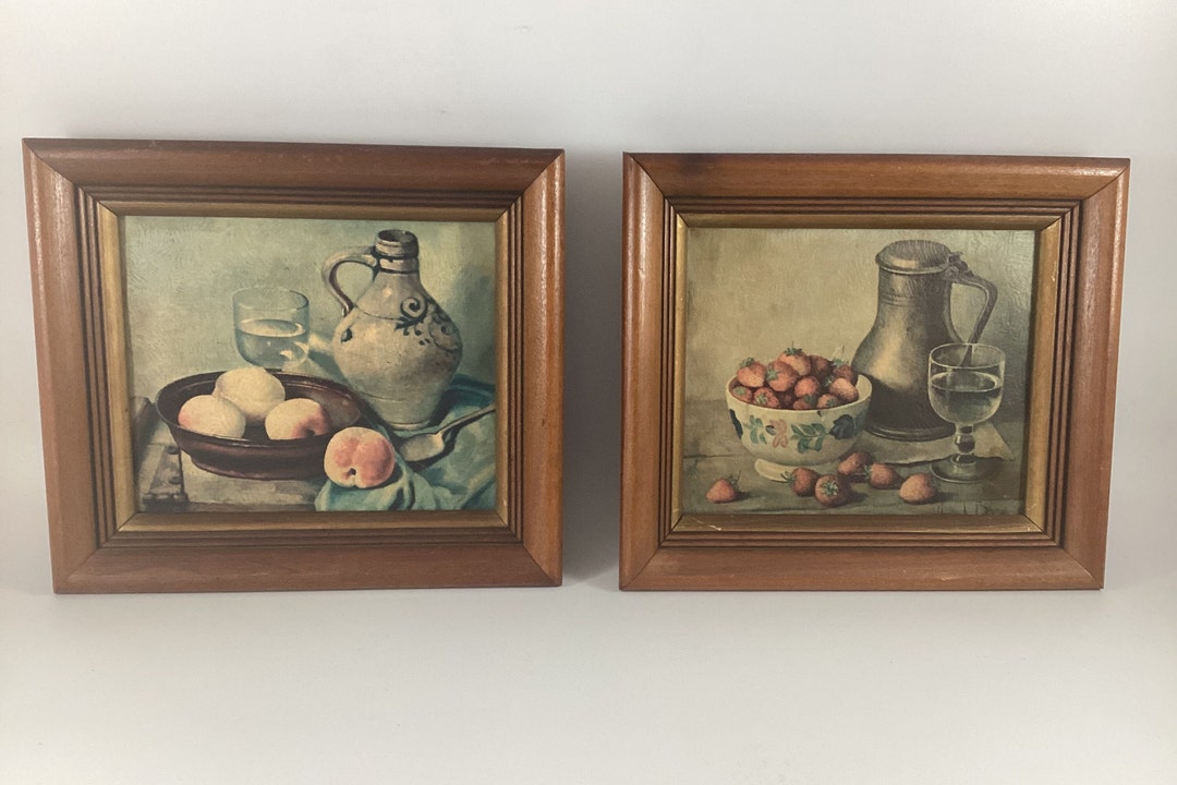 Vintage Set of Two Framed Still Life Kitchen Decor - Etsy