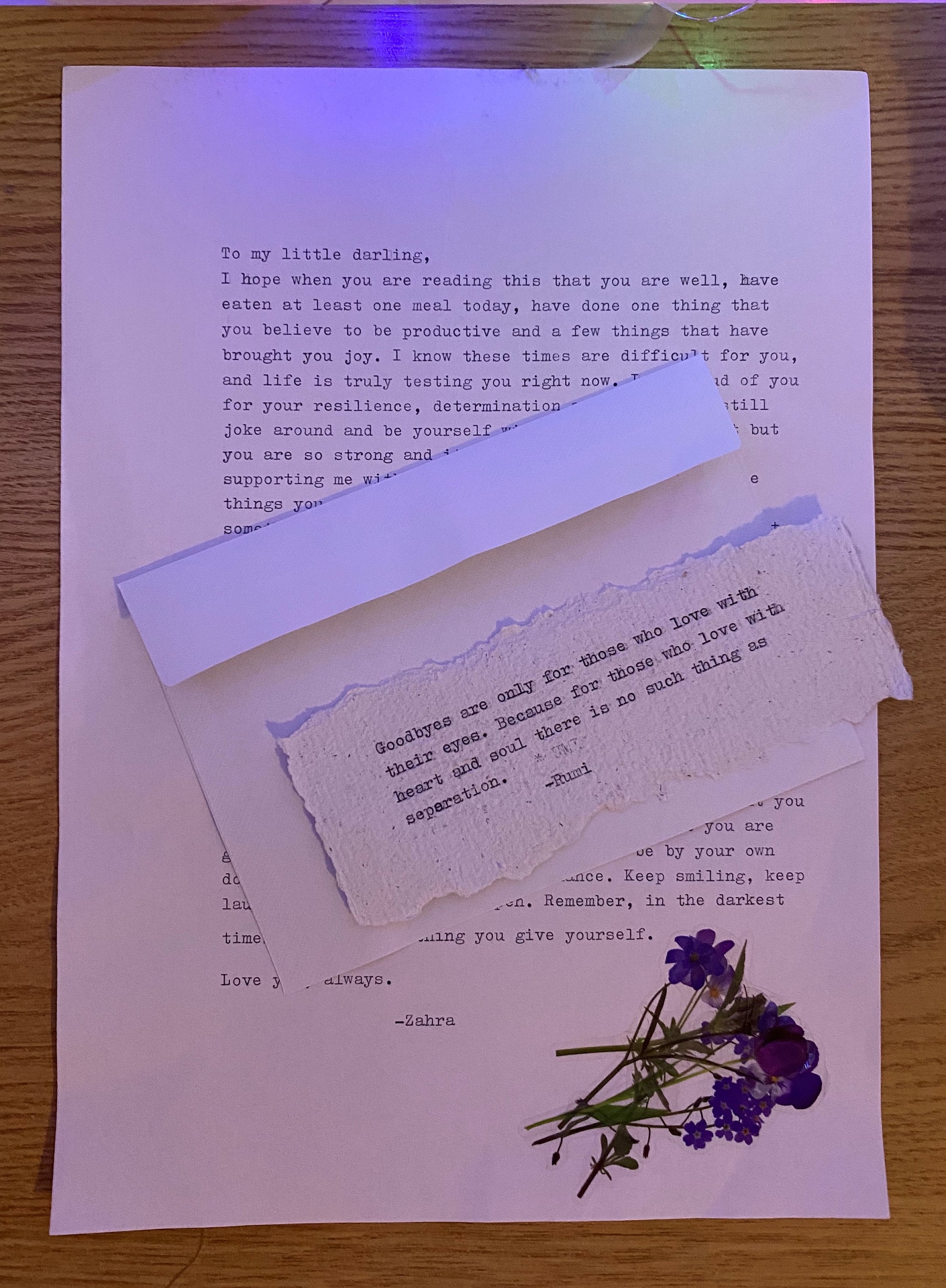 Personalised Typewritten Letter | YOUR TEXT | Handmade, Poems, Quotes ...
