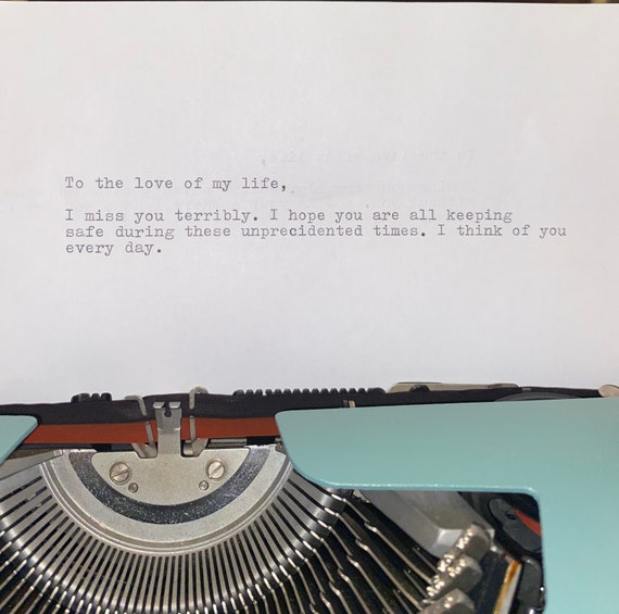 Personalised Typewritten Letter YOUR TEXT Handmade Poems - Etsy