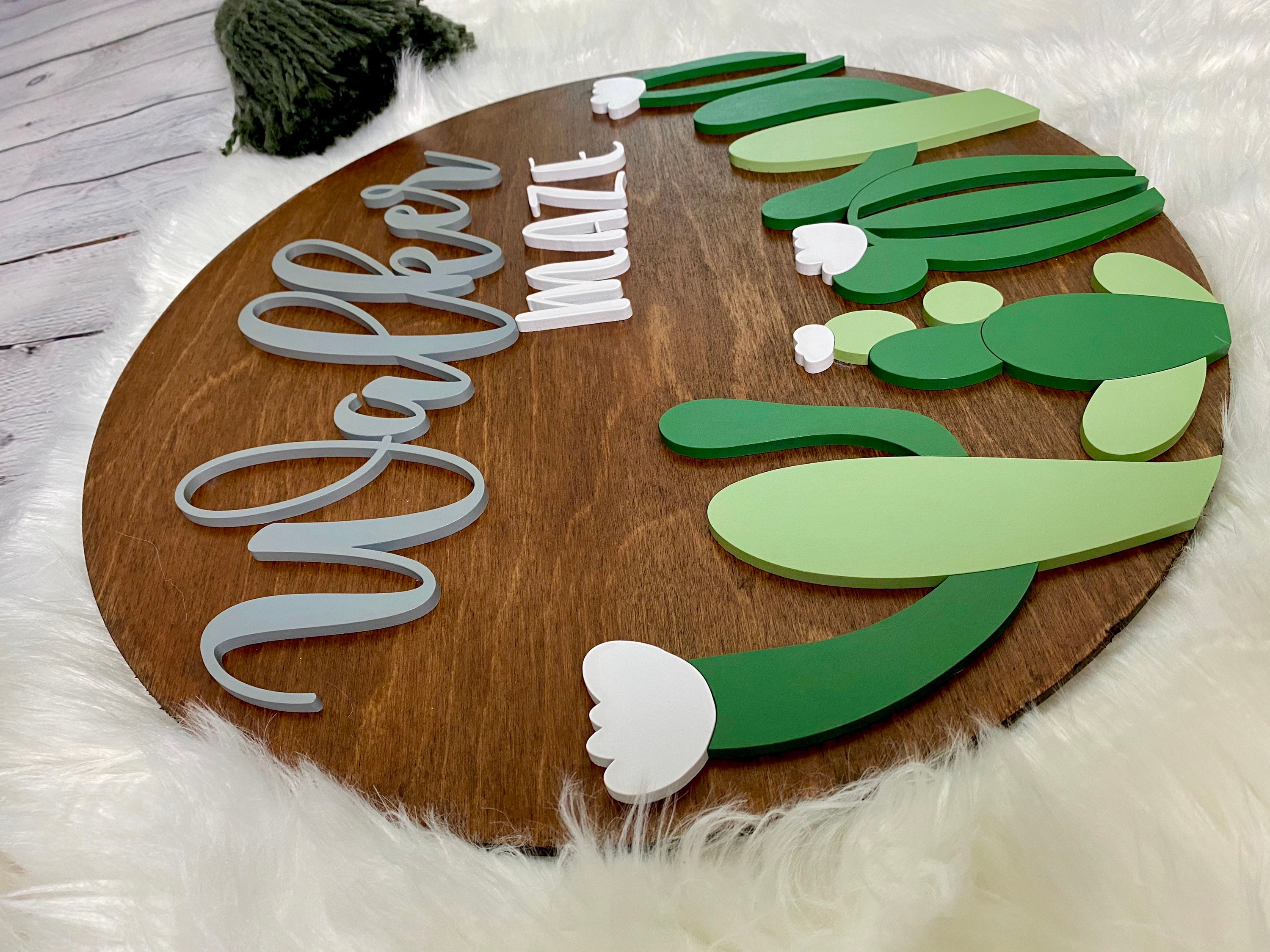 Nursery Round Round Name Sign Cactus Themed Name Round - Etsy UK