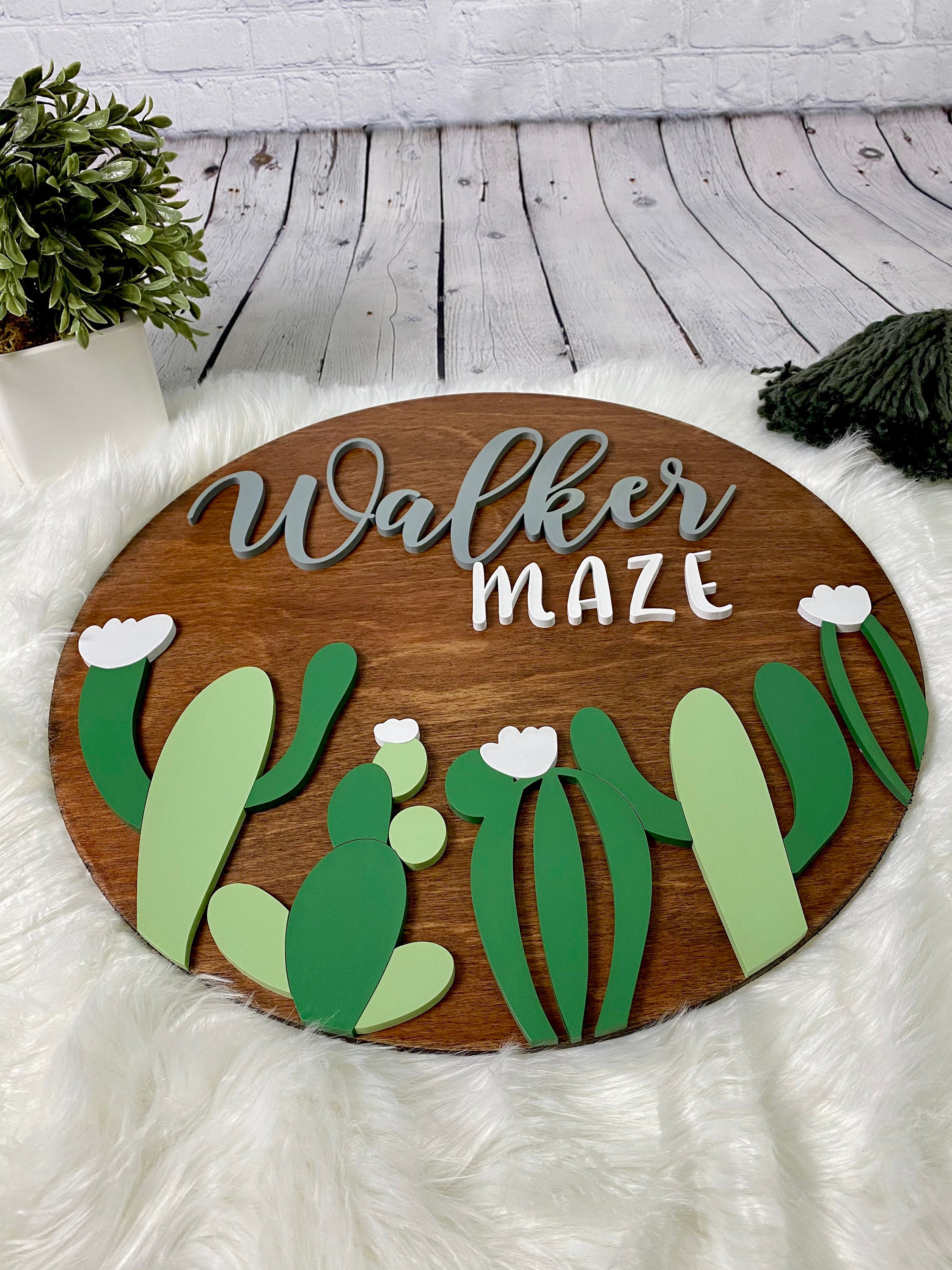 Nursery Round Round Name Sign Cactus Themed Name Round - Etsy UK