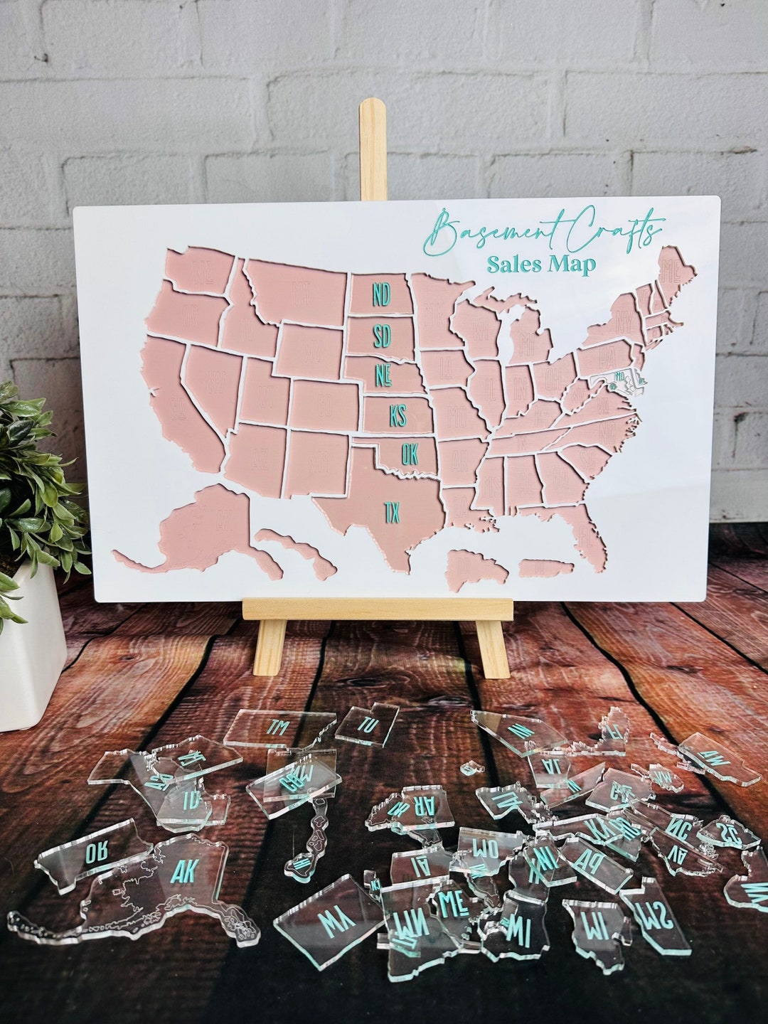 Small Business Sales Map, Acrylic Sales Map, Sales Map Tracker, Map ...