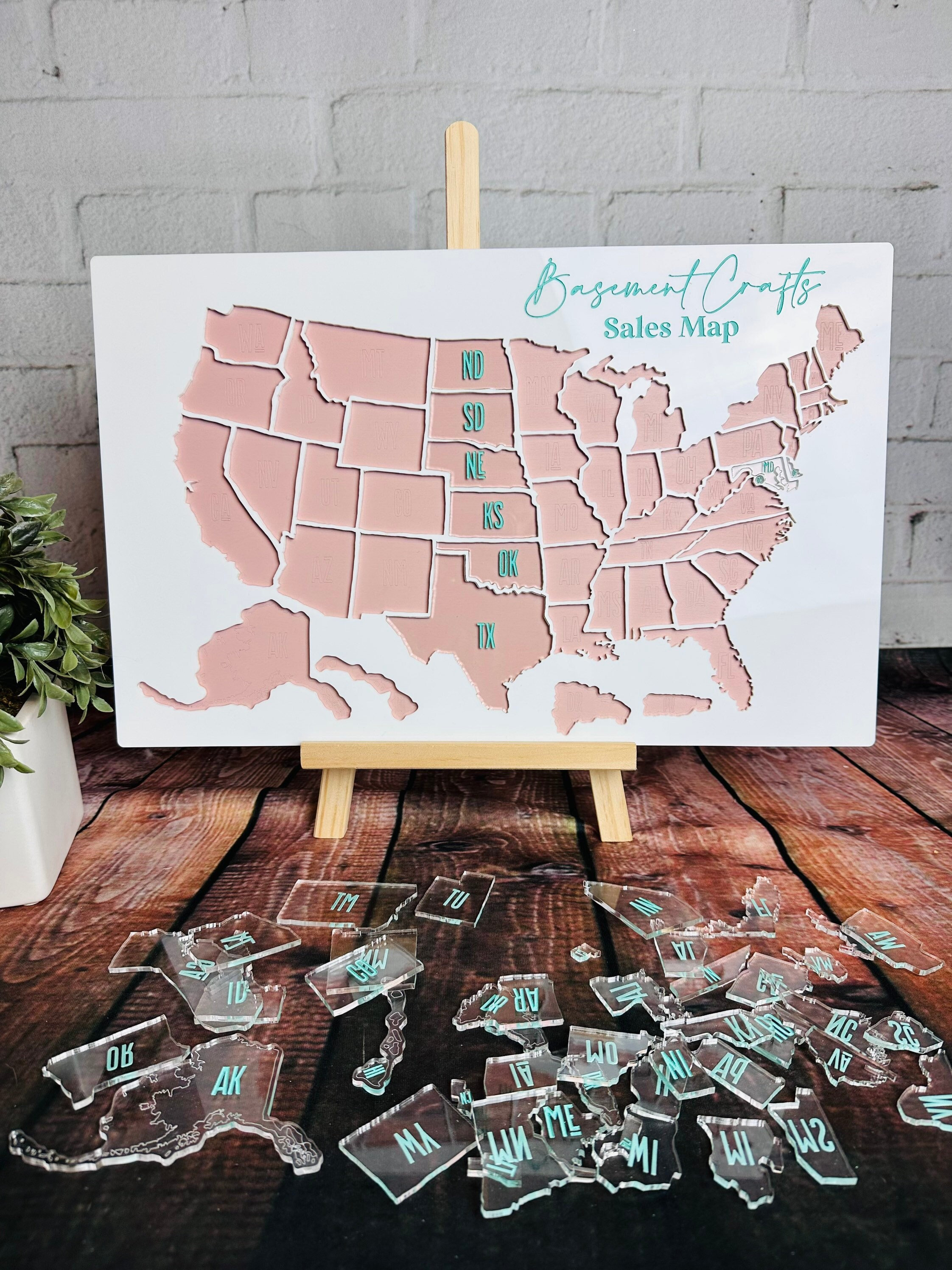 Custom Acrylic Sales Tracker Map: Small Business Office Decor - Etsy