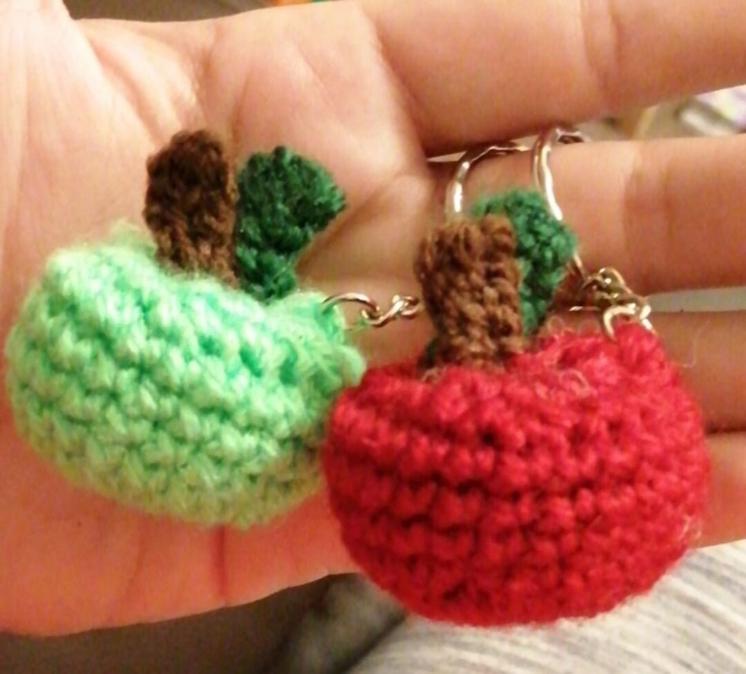 Mini Apple Keyring Crochet Pattern - Etsy