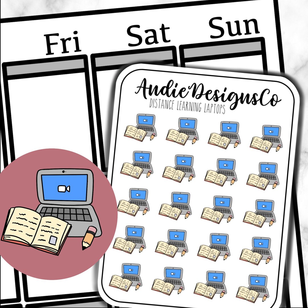Distance Learning Doodles Cute Planner Stickers - Etsy