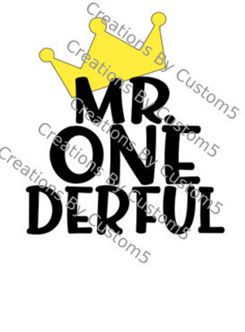 Mr ONE Derful Wonderful First Birthday 1st Bday 1 Year Old Shirt PNG ...