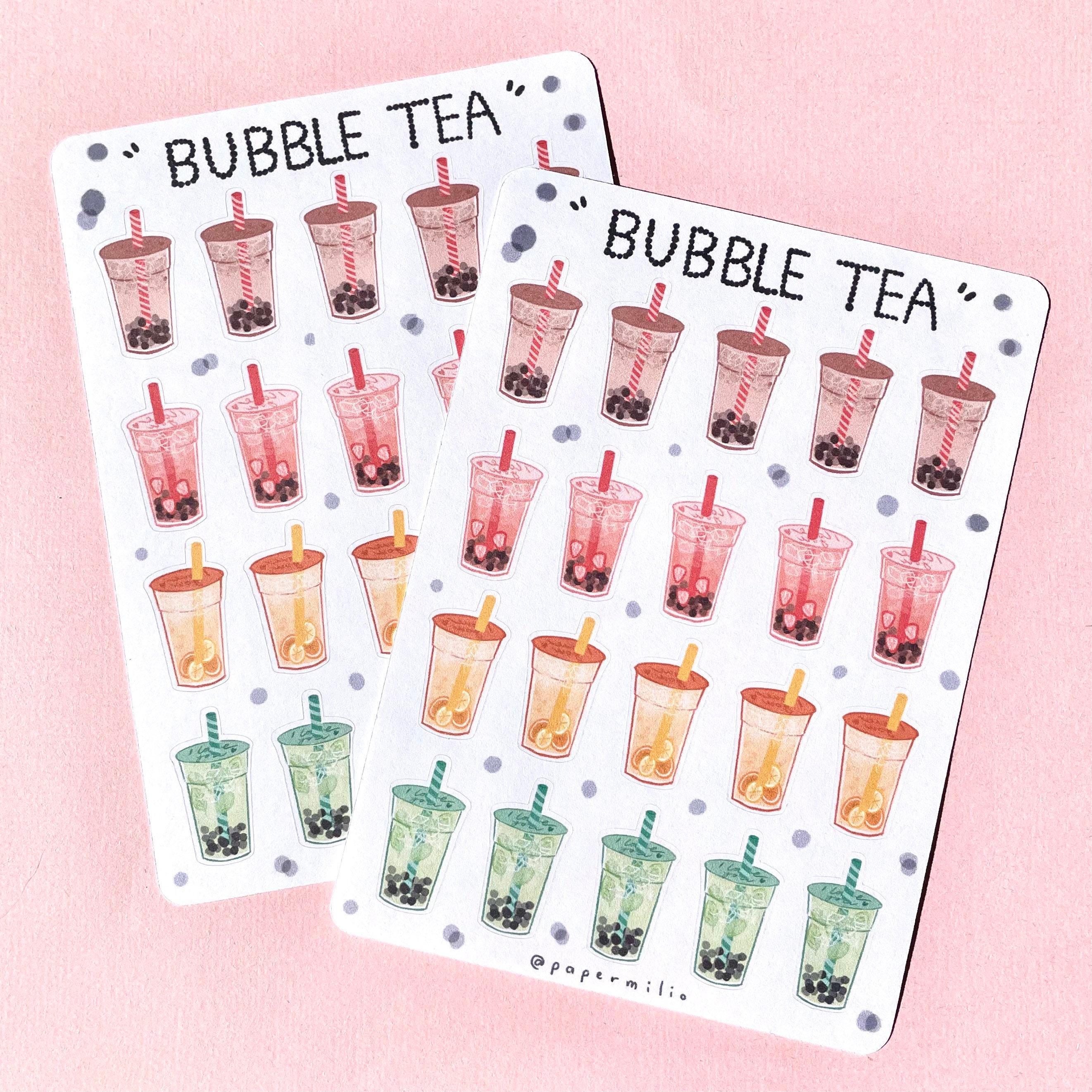 1pcs sticker sheet Bubble tea Stickers, Labels & Tags Paper & Party ...