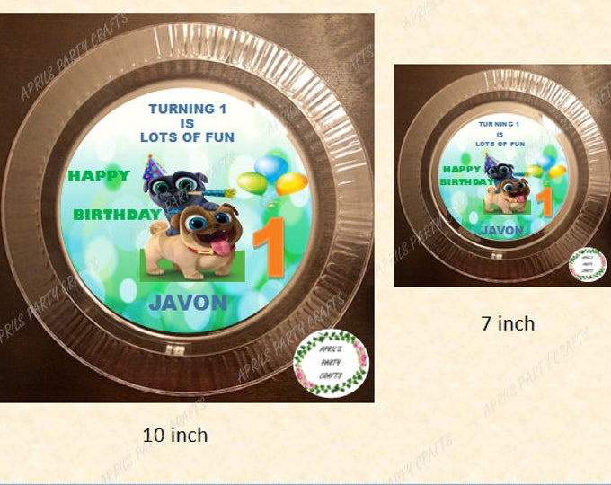 Puppy Dog Pals Bingo and Rolly Personalized Party Plates 6 Plates per ...