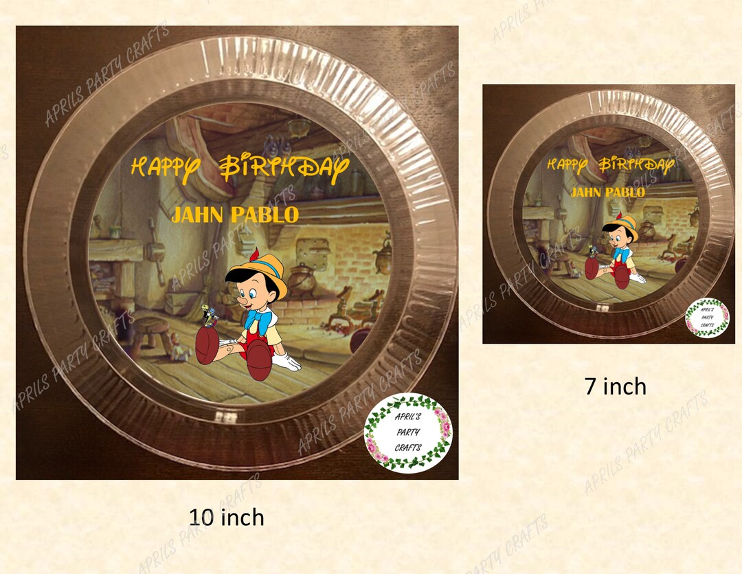 Pinocchio Personalized Party Plates 6 Plates per Set - Etsy.de