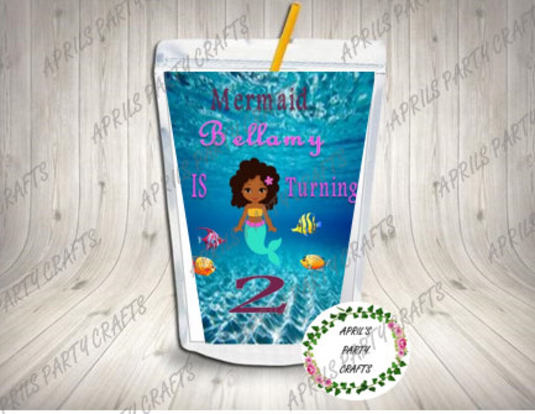Mermaid Themed Personalized Capri Sun Labels 8 Labels per - Etsy