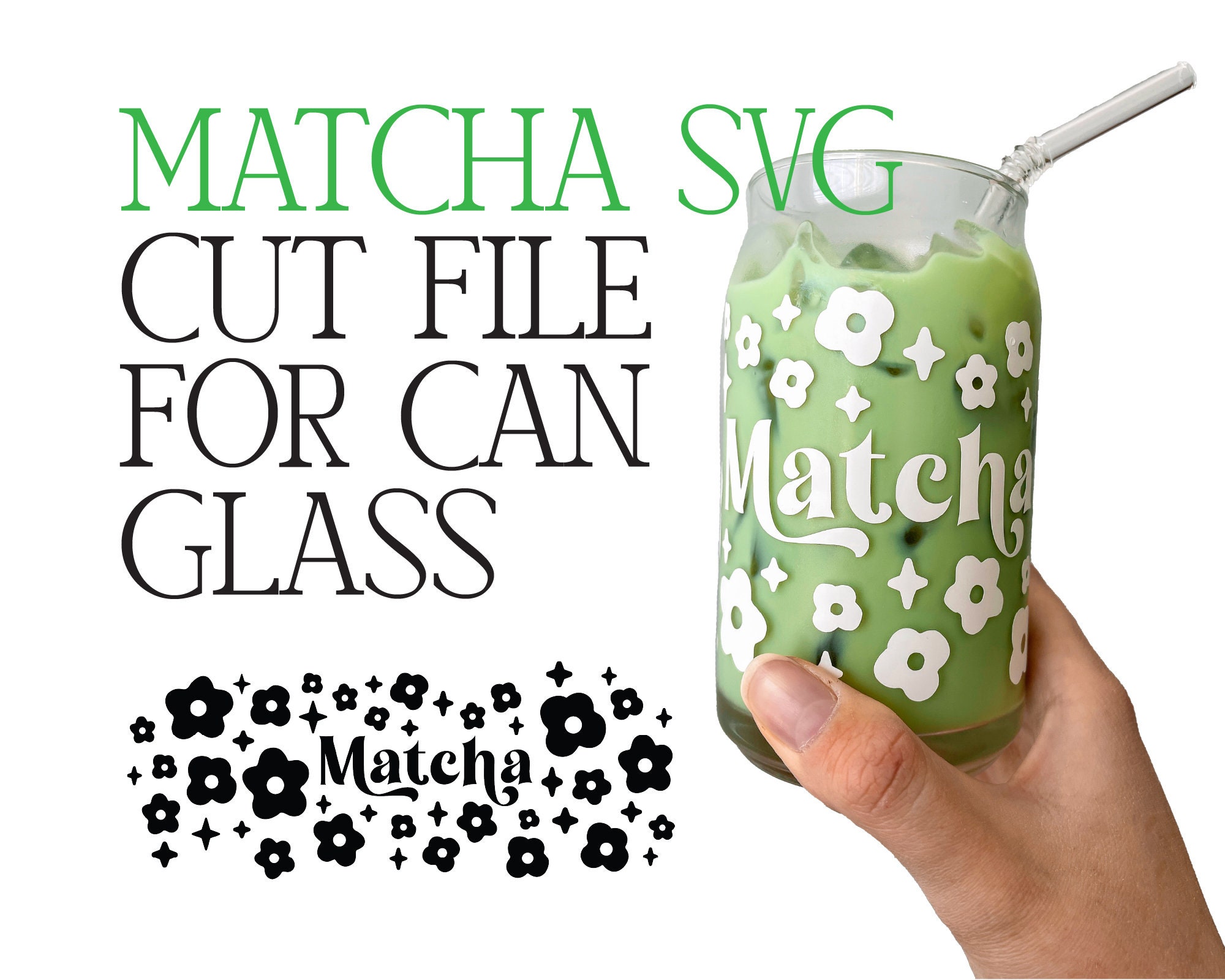 Matcha Flowers Cup SVG Cut Files | Svgs | Svg | Png | Dfx | Cutting ...