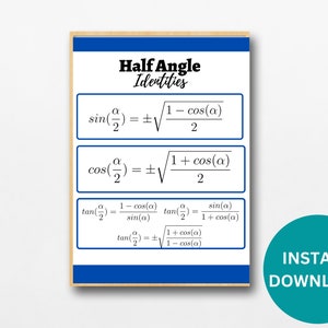 Trigonometry Formulas Bundle! Digital Poster Printables for Math ...