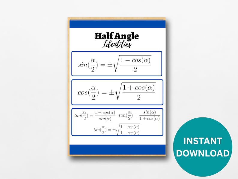 Trigonometry Formulas Bundle! Digital Poster Printables for Math ...