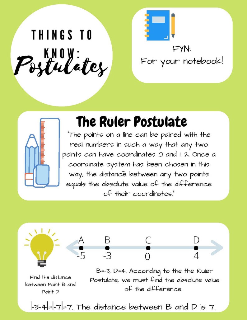 High School Geometry Basic Vocabulary and Postulates Notebook! - Etsy