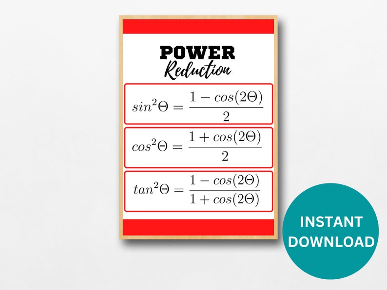 Trigonometry Formulas Bundle! Digital Poster Printables for Math ...