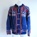 Vintage 80s Blue Norweigan 'gann' Wool Cardigan 8-12 - Etsy