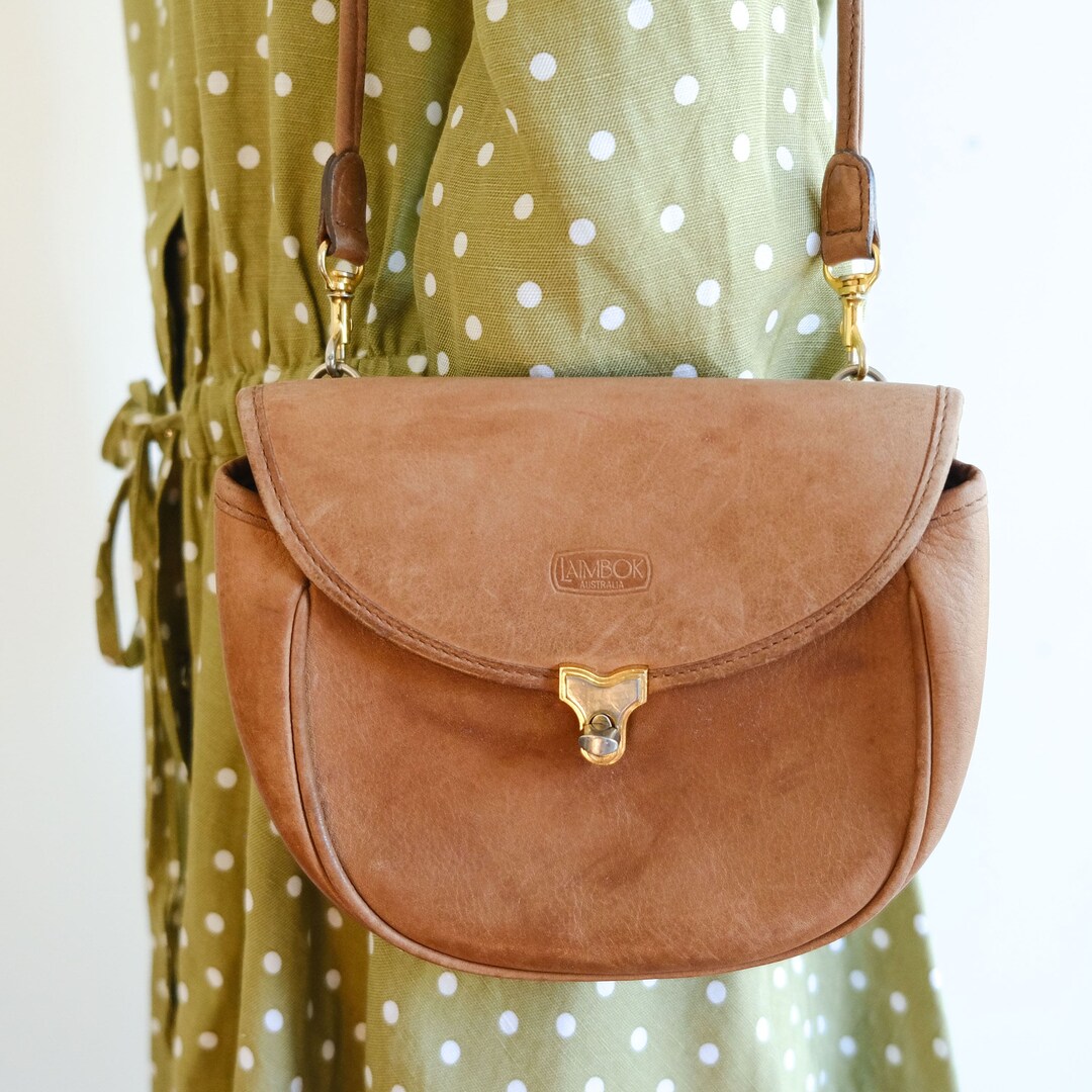 Vintage 90s Tan Leather 'laimbok' Mini Cross Body Bag - Etsy