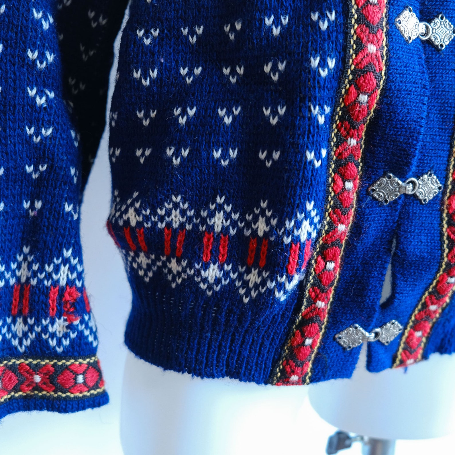 Vintage 80s Blue Norweigan 'gann' Wool Cardigan 8-12 - Etsy