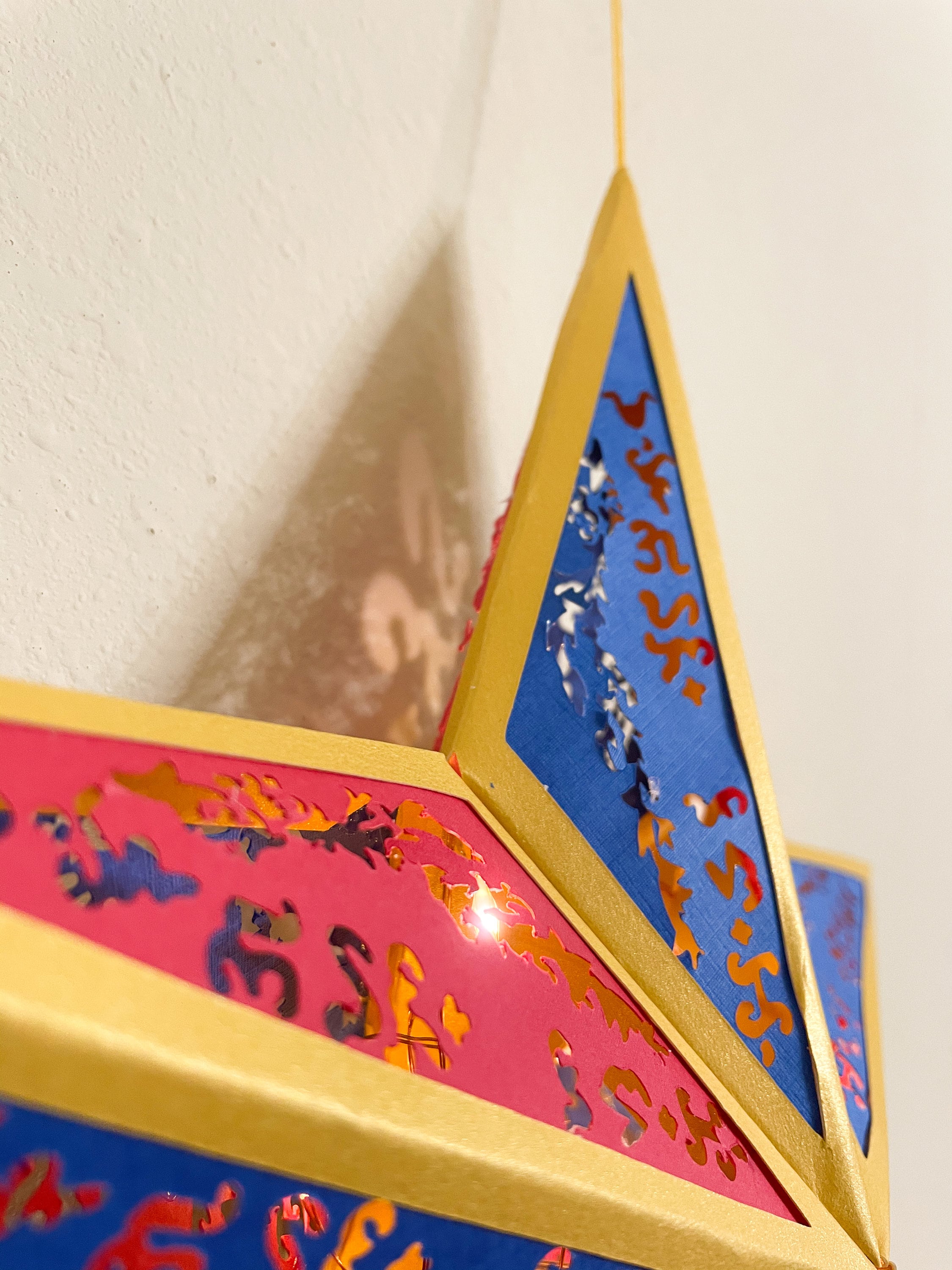 Lighted Filipino Christmas Parol Paneled 2ftx1ft Red/blue, Intricate ...