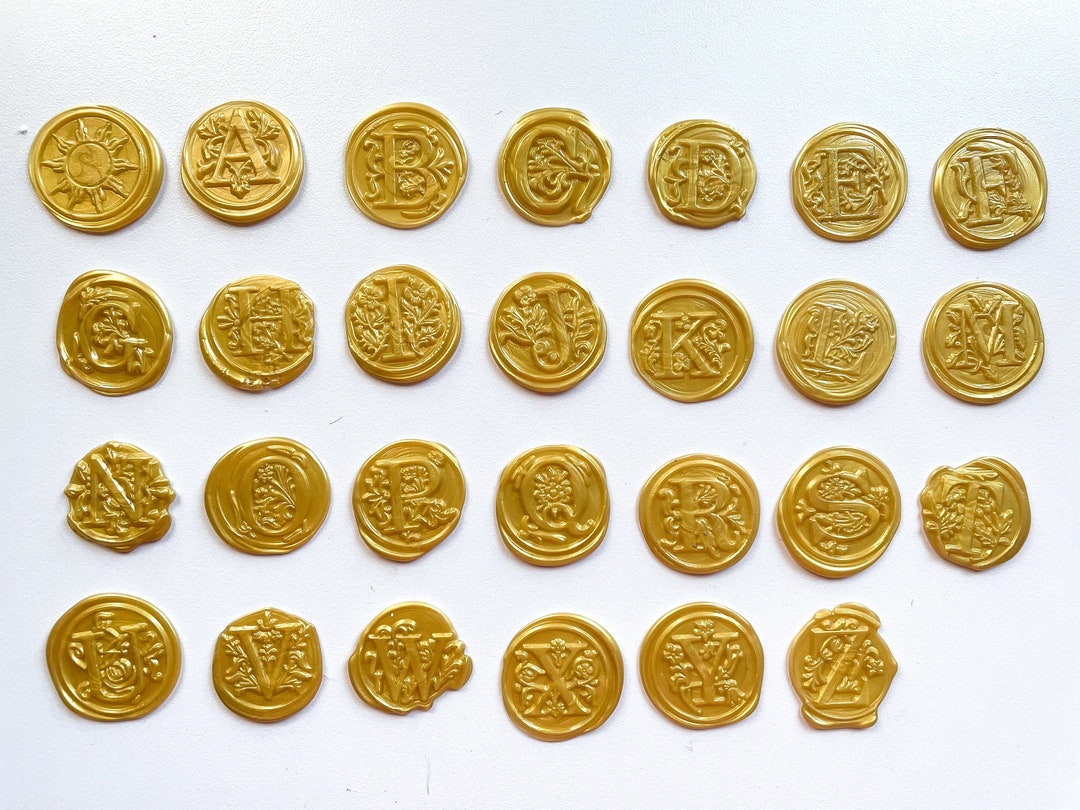 Hand-stamped Gold Wax Seal Pack of 50 [one of a Kind, Self-adhesive ...