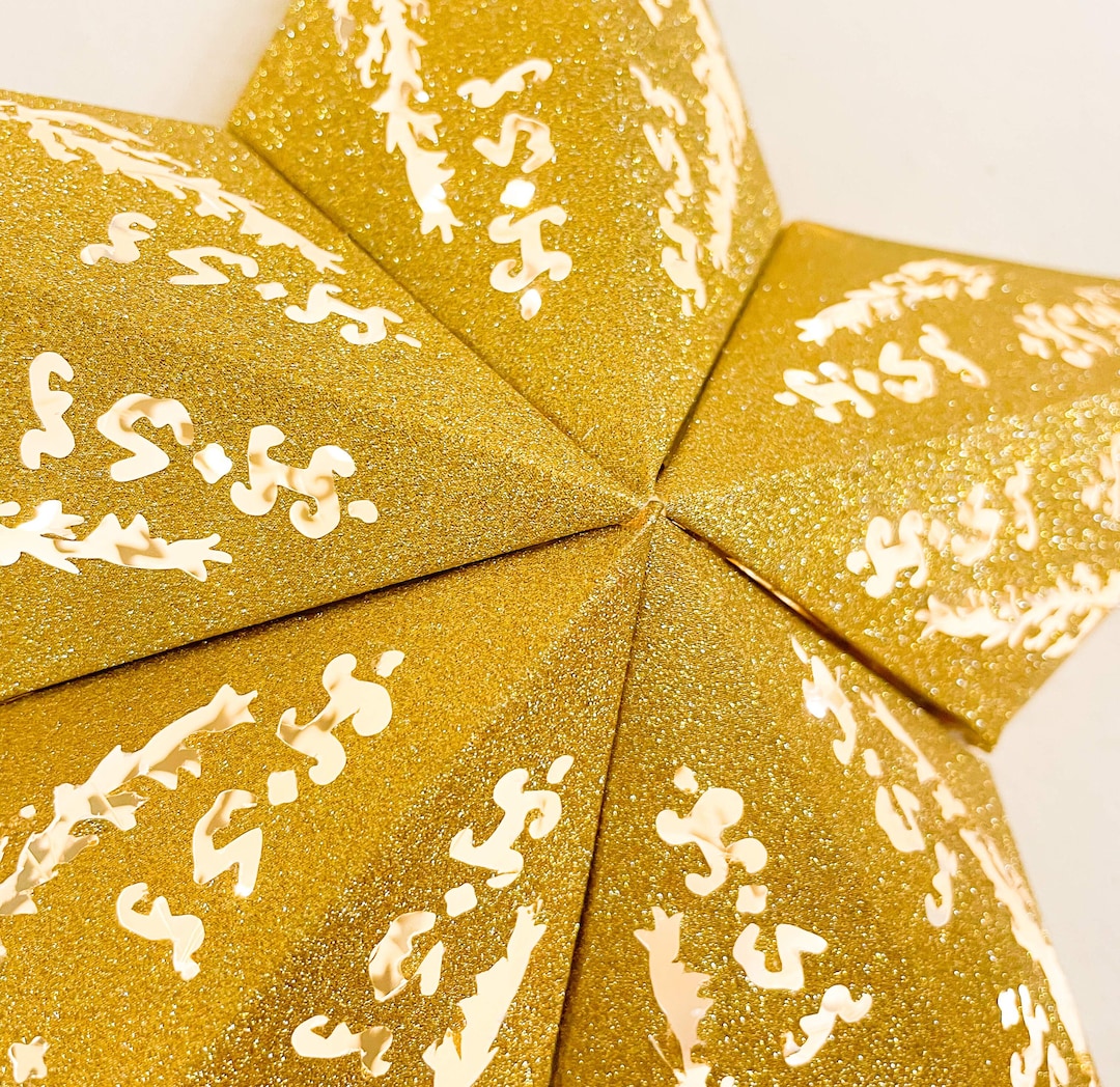 Lighted Filipino Christmas Parol Solid, Glitter Variety/gold, 2ftx1ft ...