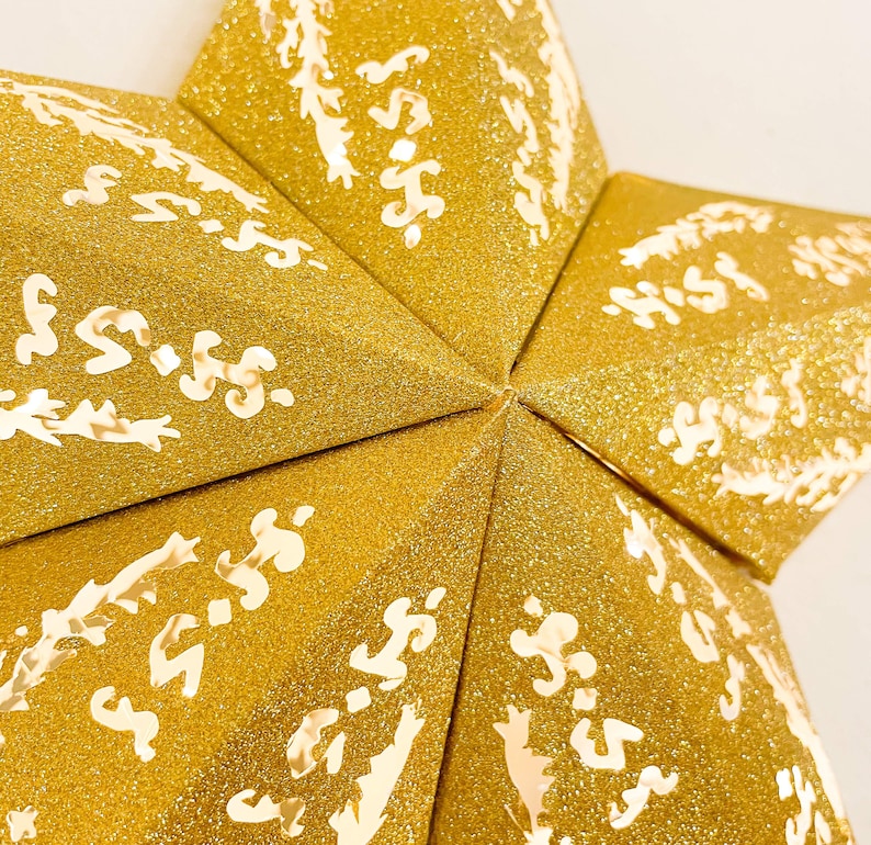 Lighted Filipino Christmas Parol Solid Glitter Variety/gold - Etsy