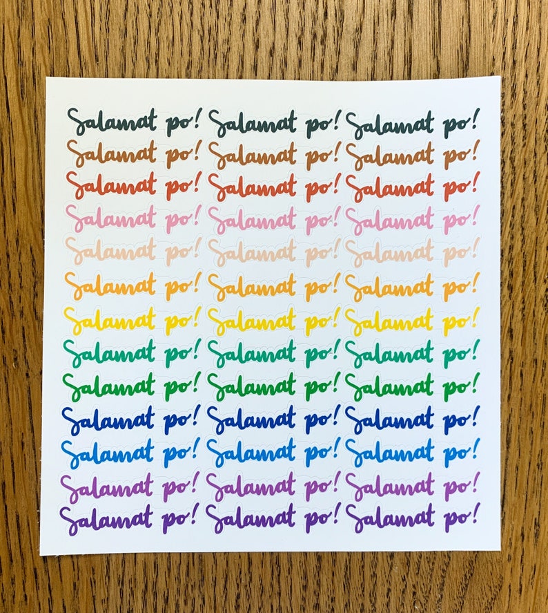 Filipino Thank-you Salamat Po! Stickers [filipino Stationery, Tagalog ...