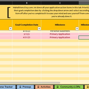 Medical School Application Tracker Excel Template Sheet Pack Best ...