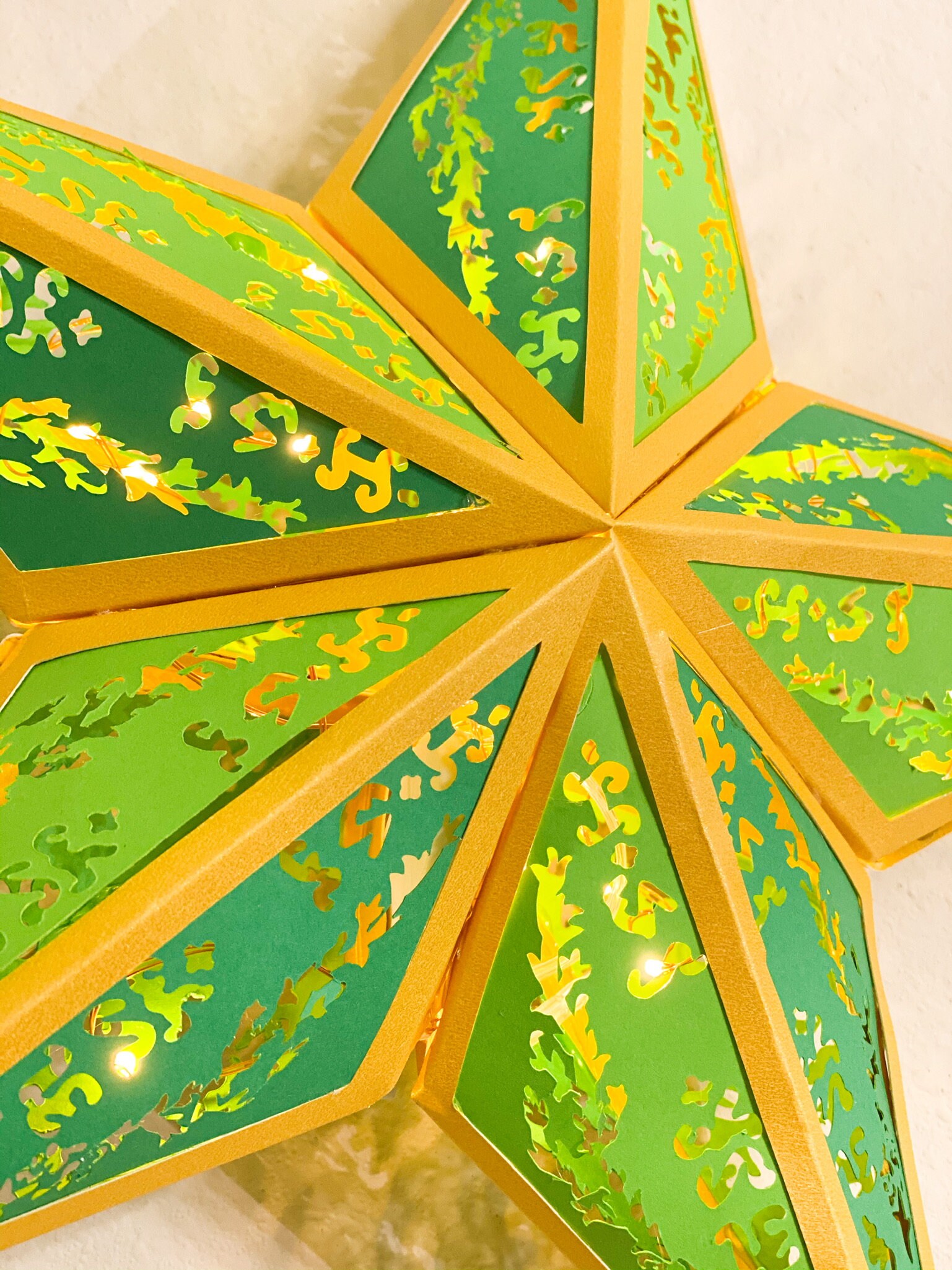 Lighted Filipino Christmas Parol Paneled 2ftx1ft Green, Intricate ...