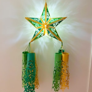 Mini Lighted Filipino Christmas Parol 6 in X 12 in [intricately Cut ...