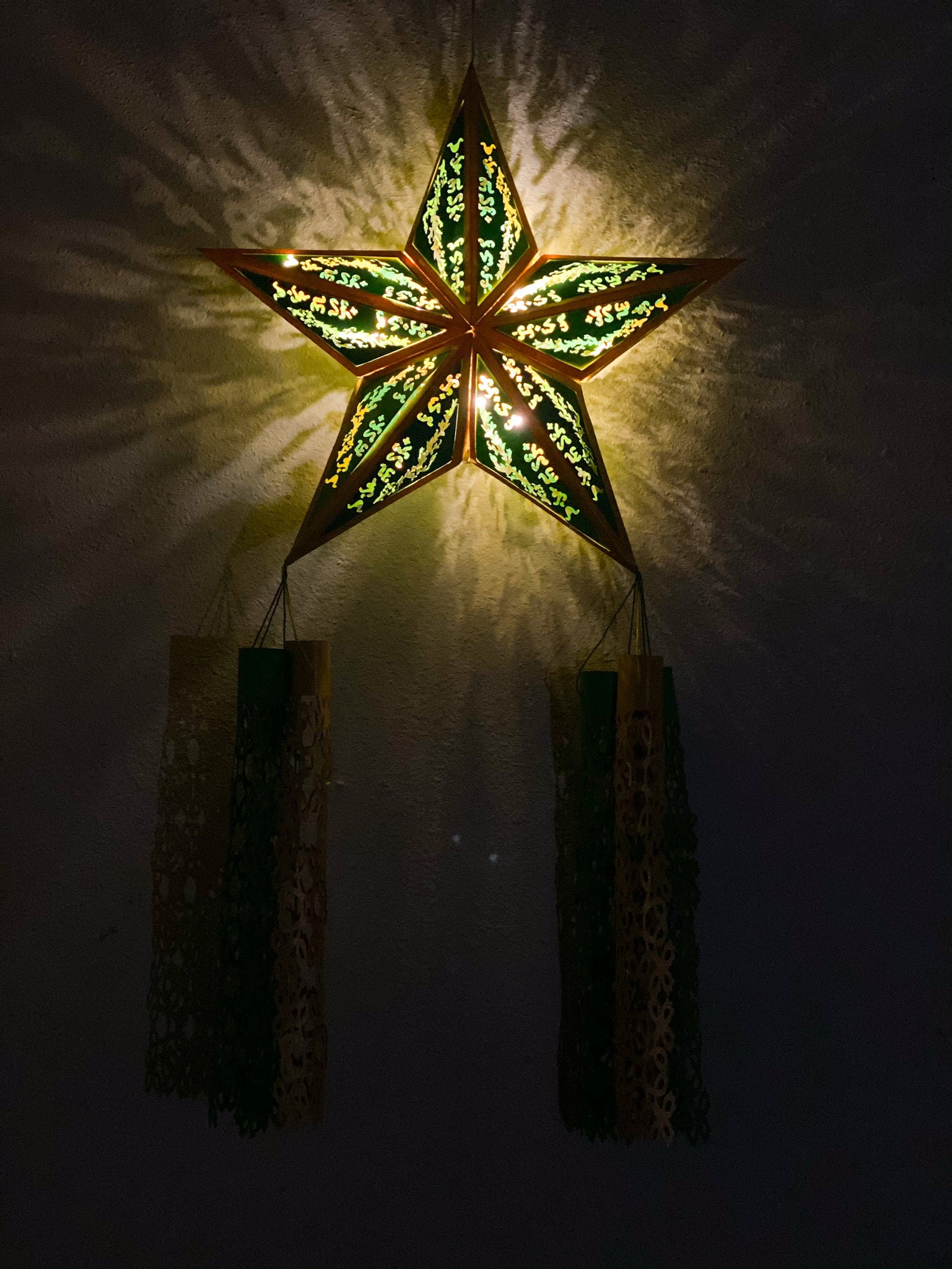 Lighted Filipino Christmas Parol Paneled 2ftx1ft Green - Etsy