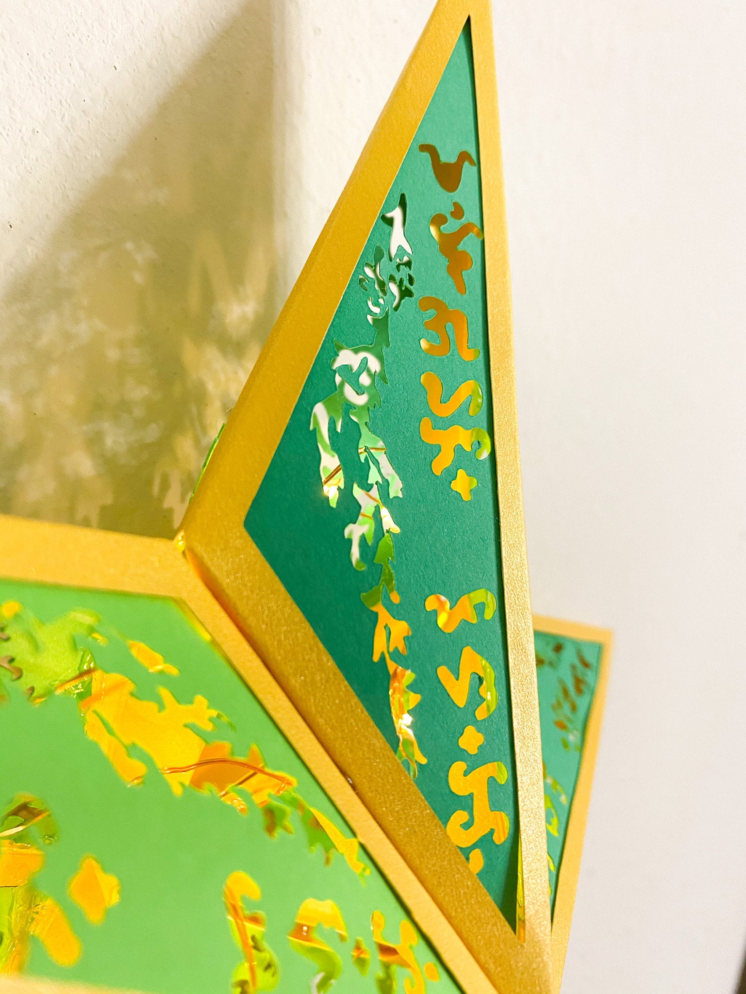 Lighted Filipino Christmas Parol Paneled 2ftx1ft Green, Intricate ...